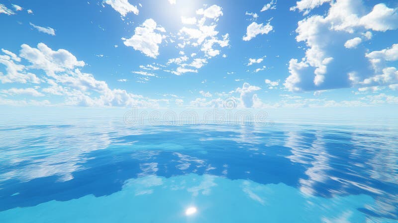 Imagine the Blue Ocean with Its Calm Waters and a Pristine Blue Sky ...