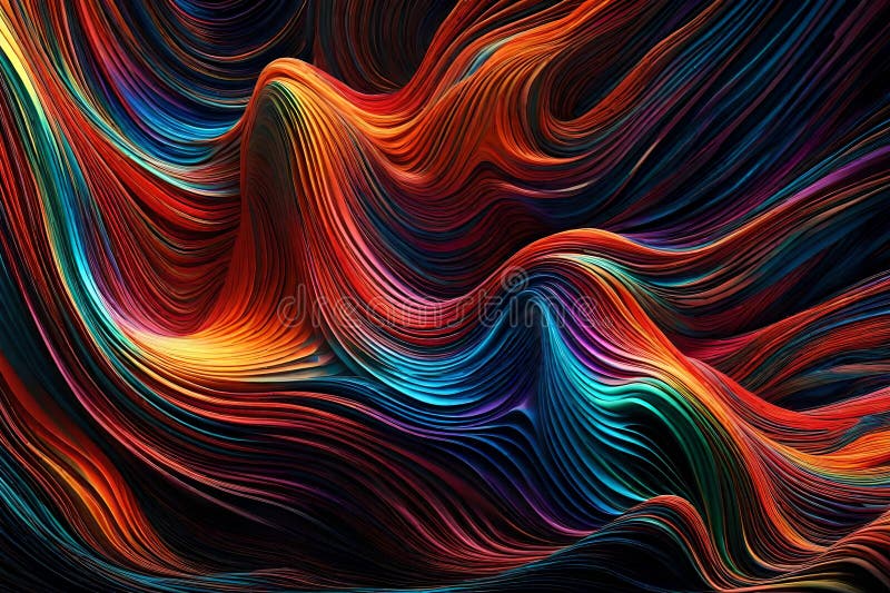A Breathtaking 3D Render Featuring an Abstract Multicolor Spectrum ...
