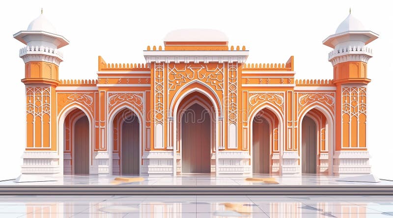 A Palace in the Form of a Structure with White Door and Window 3D ...