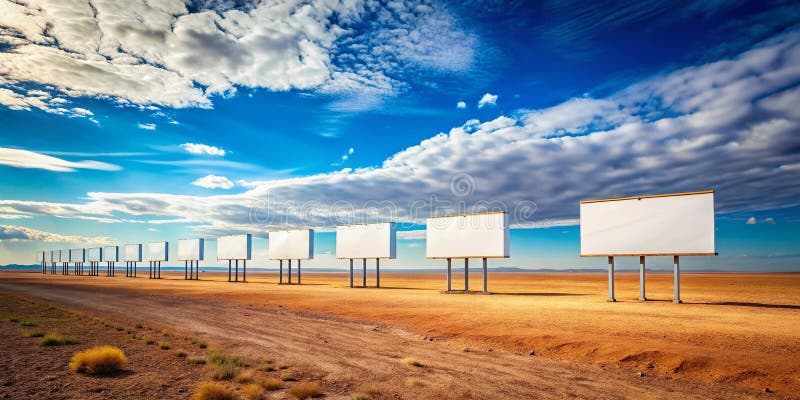 Blank Billboards in a Vast Landscape a Panoramic Perspective for ...