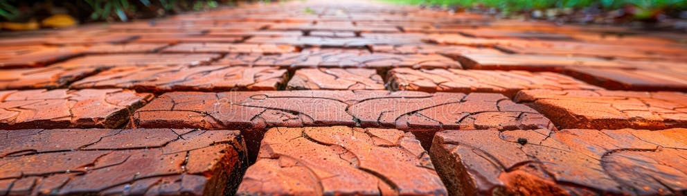 Rustic Brick Pathway a Pattern of Arranged Bricks in a Courtyard ...