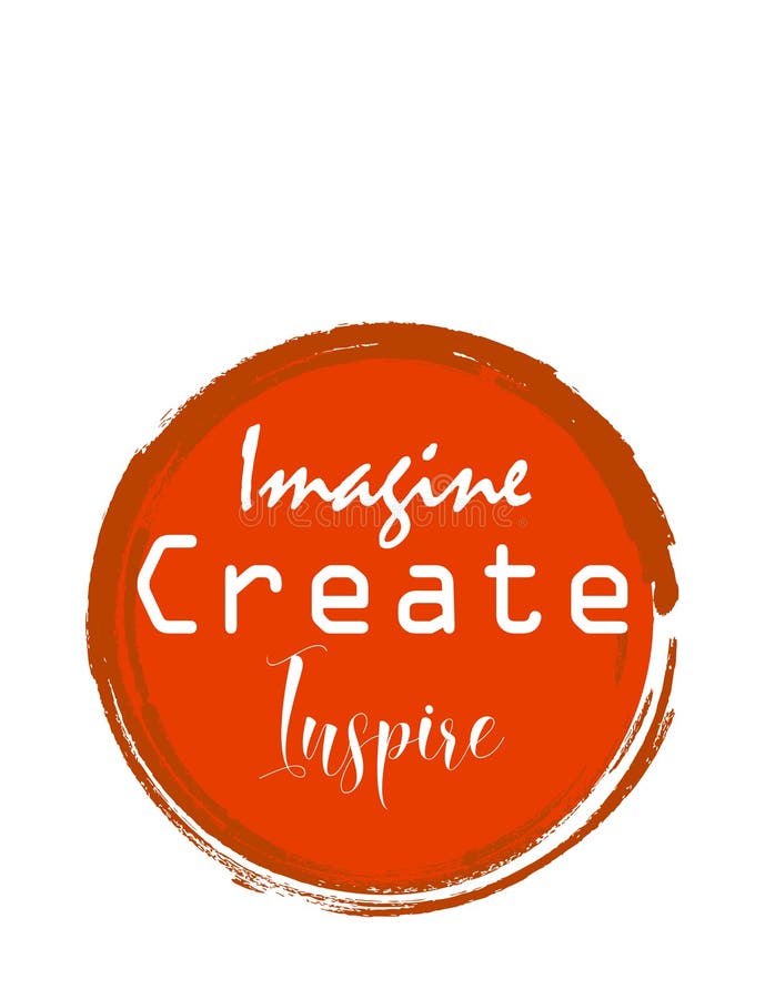 Imagine Creative Inspire Lettering Stock Illustration - Illustration of ...