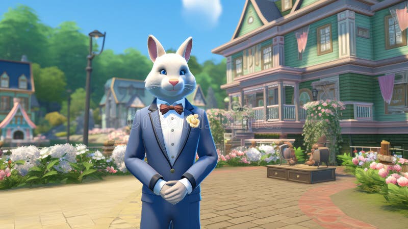 Imagine a dapper rabbit stock image. Image of jacket - 314204973