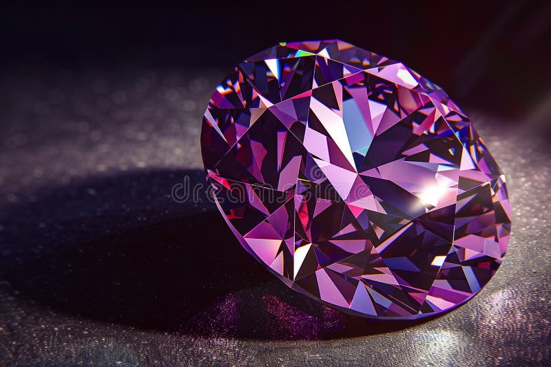 Imagine a Deep Purple Diamond Illuminated by a Single Spotlight, Stock ...