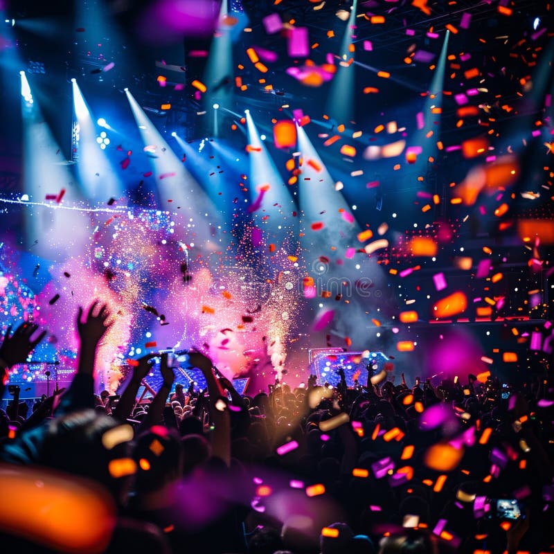 Imagine an E Sport Championship Ceremony with Confetti and Glittering ...