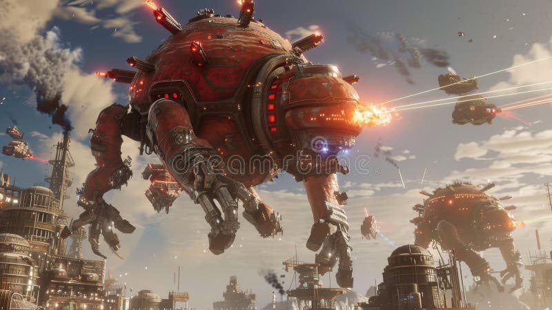 Imagine an Epic Showdown between an Army of Steampunk Machines and a ...