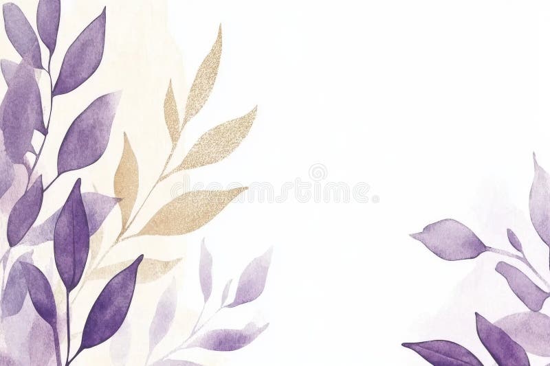 Imagine a Frame with a Lavender Flower Border, a Plant Pattern, and a ...