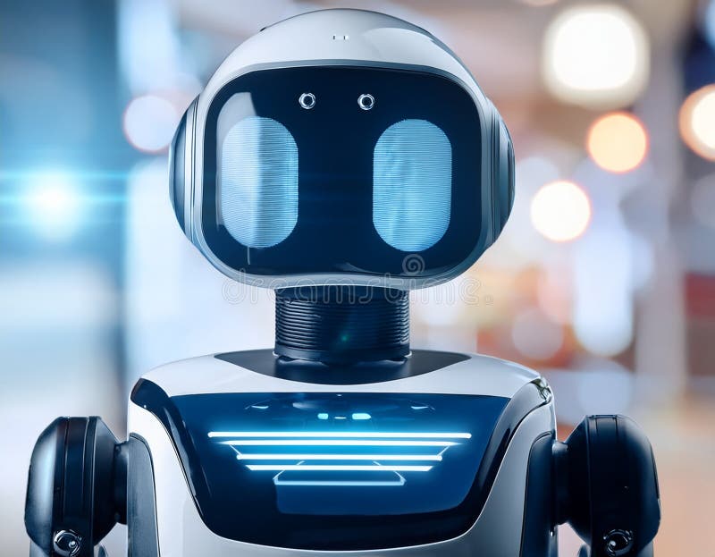 Imagine a Futuristic Robot Featuring an Expressive and Engaging Face ...