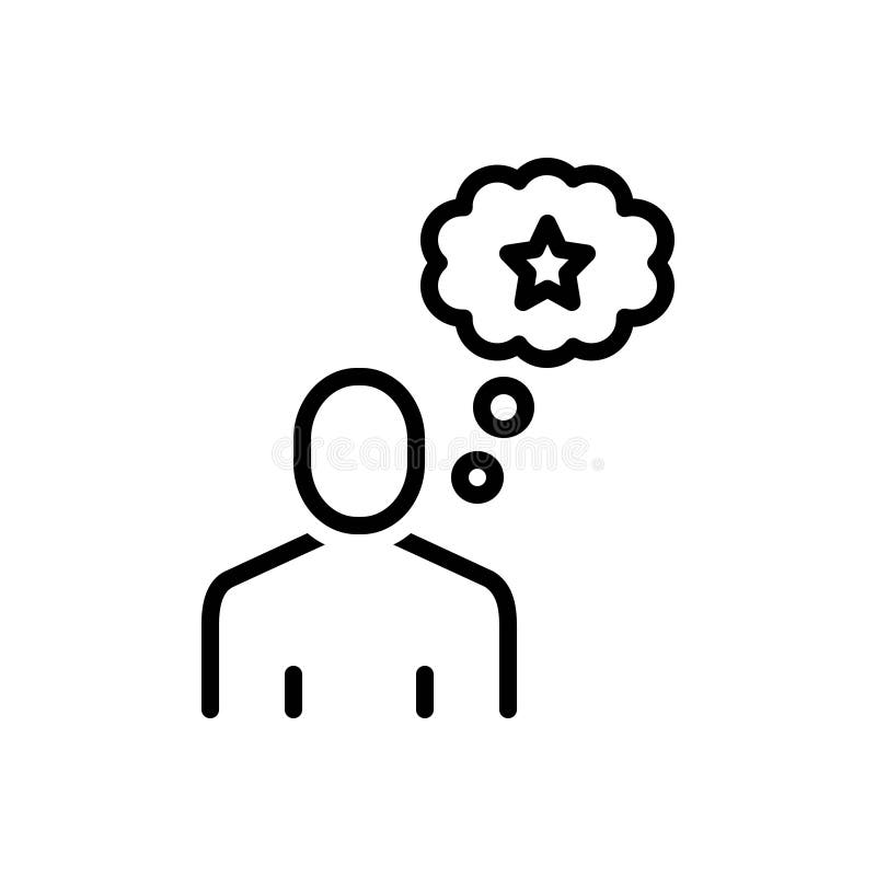 Black Line Icon Imagine, Envision and Speculate Stock Illustration ...