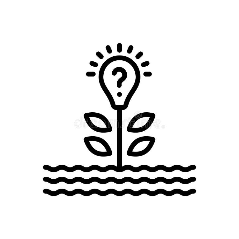 Black Line Icon Imagine, Envision and Speculate Stock Illustration ...