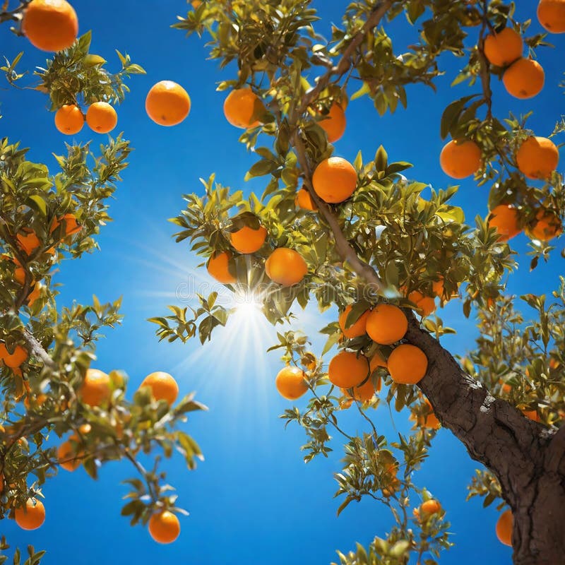 Imagine Looking Down through the Branches of an Orange Tree at the Blue ...