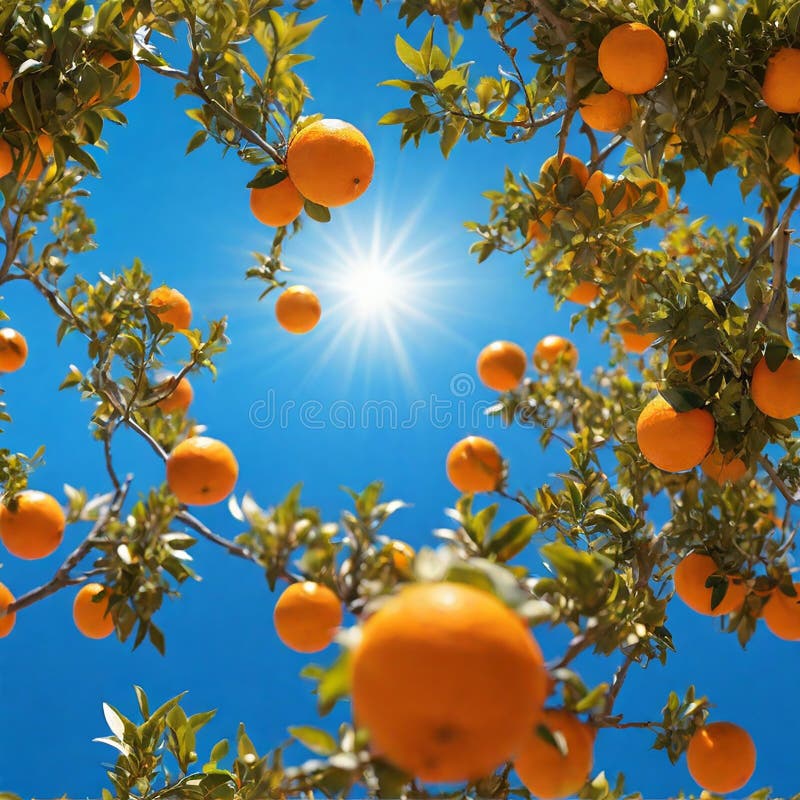 Imagine Looking Down through the Branches of an Orange Tree at the Blue ...