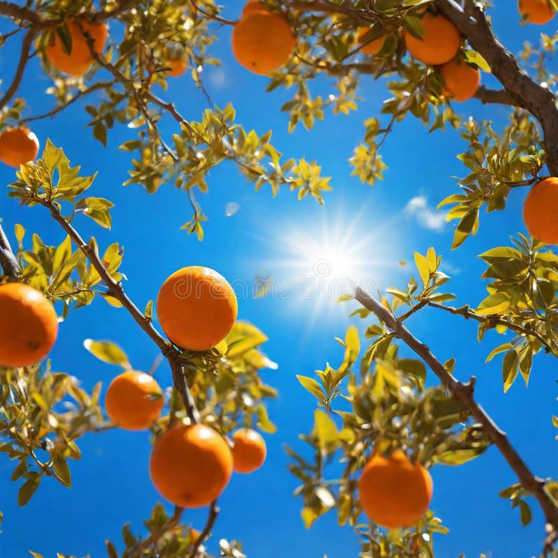 Imagine Looking Down through the Branches of an Orange Tree at the Blue ...
