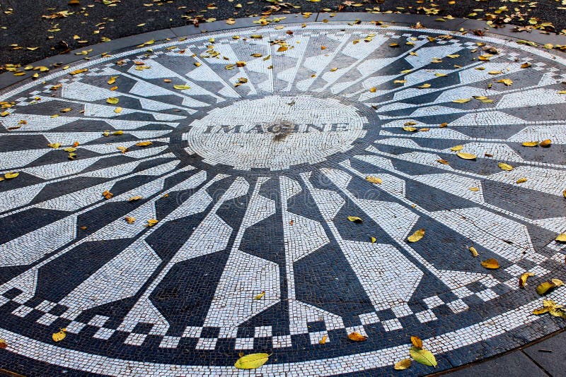 Imagine Mosaic in Honor To John Lennon in Central Park, New York Stock ...