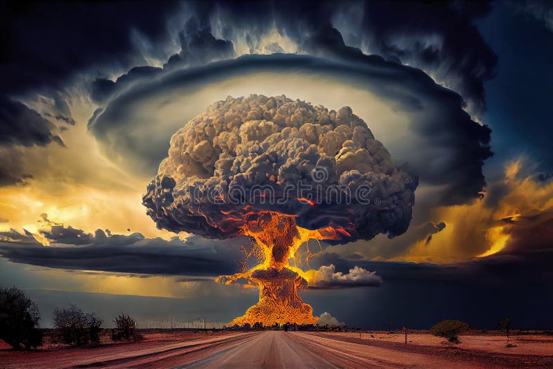 Imagine Nuclear Boom on Earth Stock Illustration - Illustration of ...