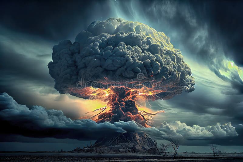 Imagine Nuclear Boom on Earth Stock Illustration - Illustration of ...