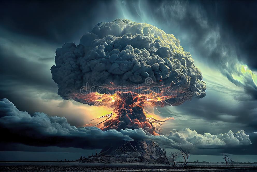 Imagine Nuclear Boom on Earth Stock Illustration - Illustration of ...