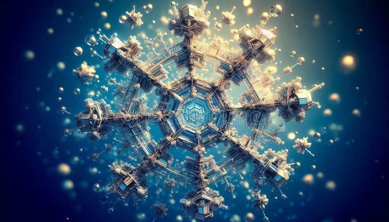 Frozen Fractals: the Hidden Beauty of Snowflakes Stock Illustration ...