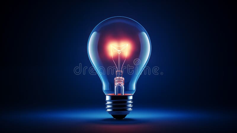 Imagine Sharp Focus Glowing Blue Light Bulb in Dark Background Stock ...