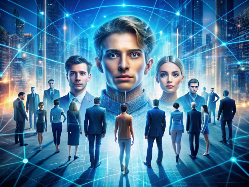 Imagine a Society Where Everyone Has a Digital Twin Stock Illustration ...