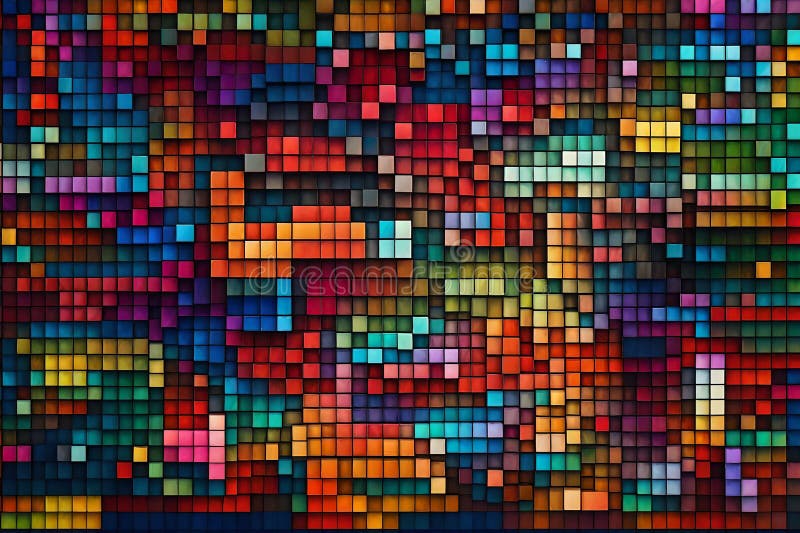 A Visually Striking Abstract Background Featuring a Grid Square Pixel ...
