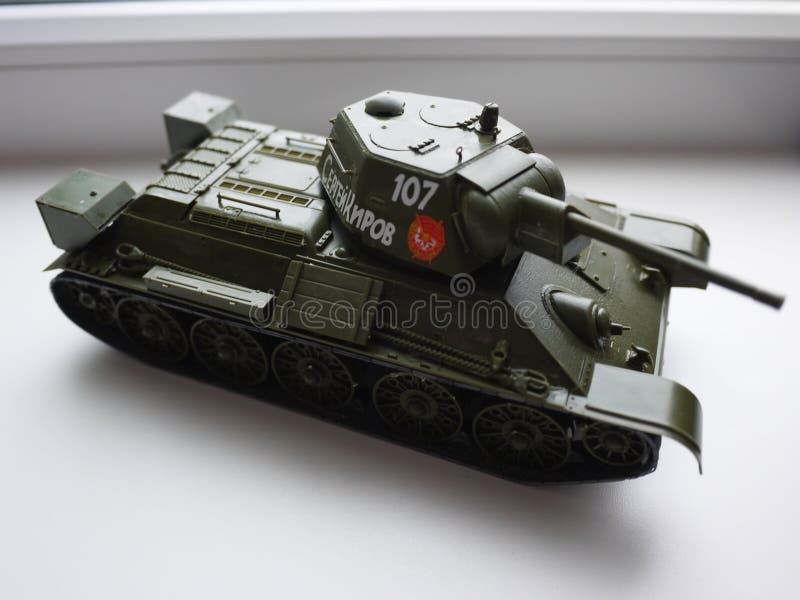 Model of Plastic Tank. Soviet and Fascist Tanks. Details and Close-up ...