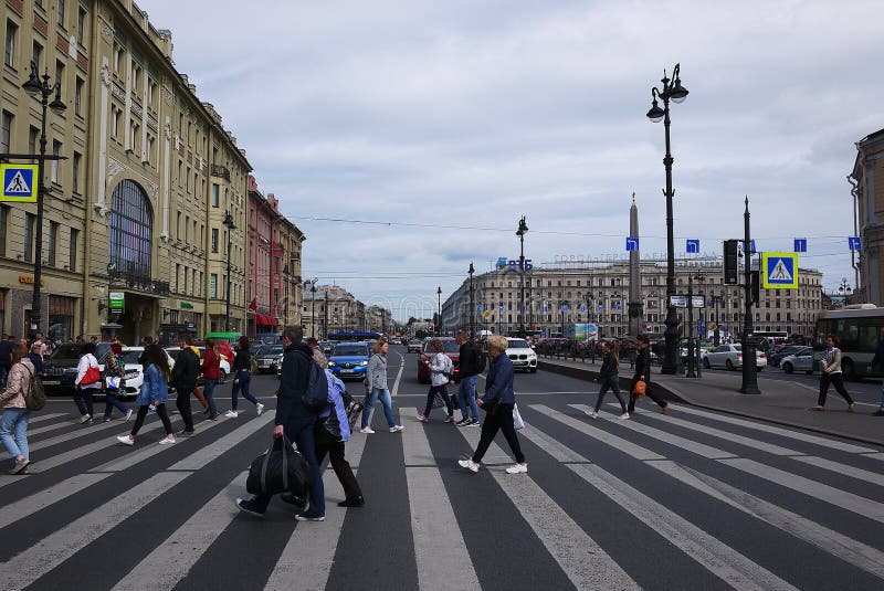 People Crossing a Pedestrian Crossing. Editorial Image - Image of white ...