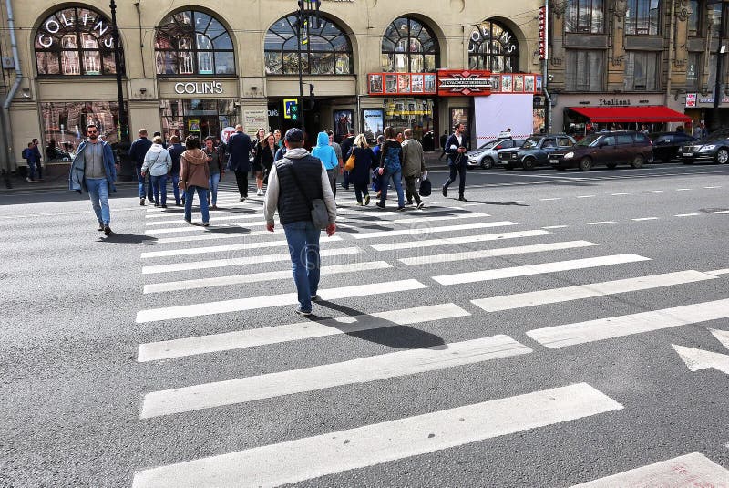 People Crossing a Pedestrian Crossing. Editorial Photo - Image of adult ...