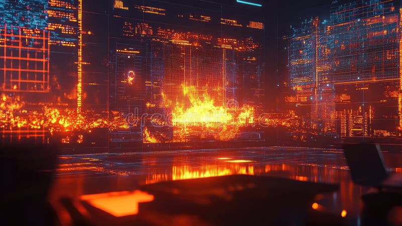 Imaging Scanning Radar Fire Stock Illustration - Illustration of ...