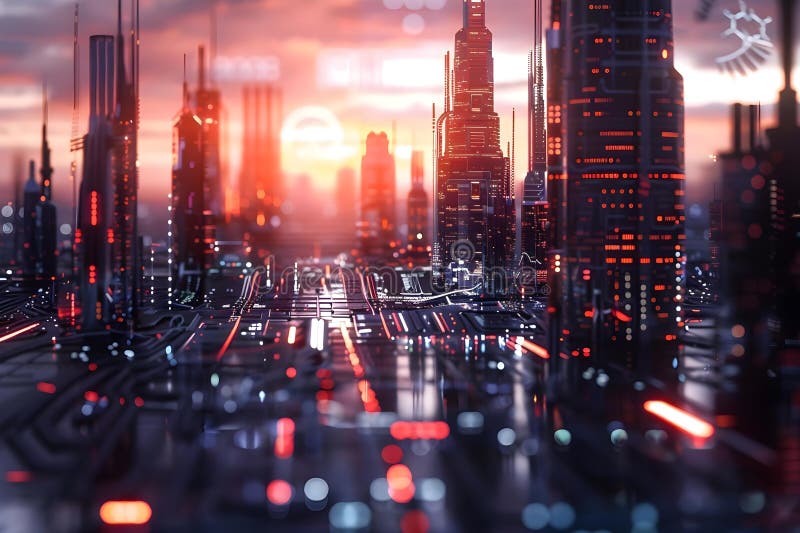 Concept Future Imagining a Future City Virtual Reality Cyber Security ...