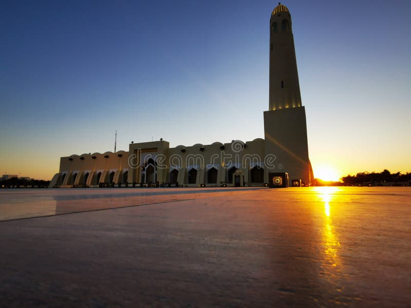 Imam Abdul Wahab Mosque: the Qatar State Grand Mosque Stock Image ...