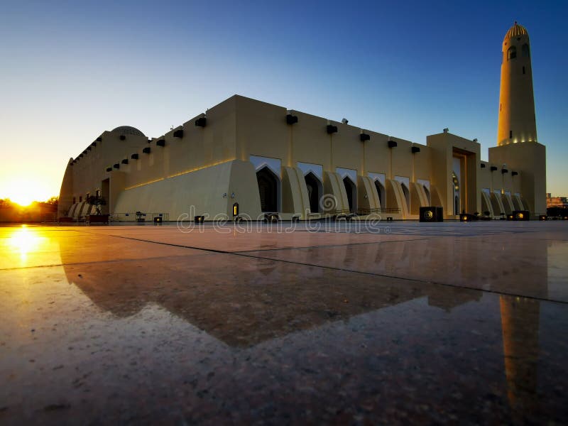 Imam Abdul Wahab Mosque: the Qatar State Grand Mosque Stock Image ...