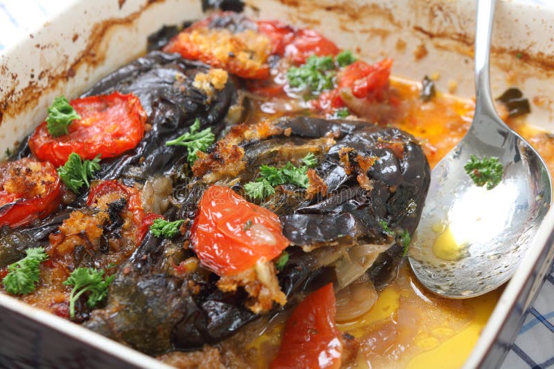 Imam baildi serving dish stock photo. Image of cooking - 26580882