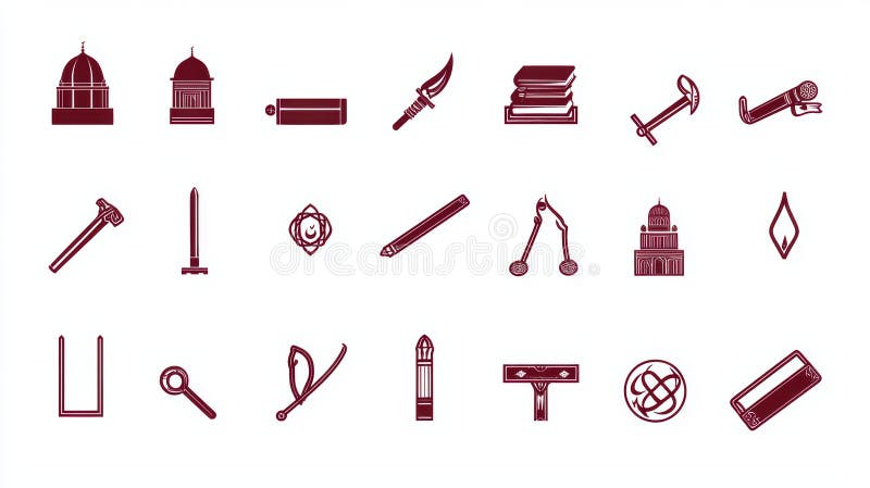 Imam Bukhari S Hadith Symbols Stock Illustration - Illustration of ...