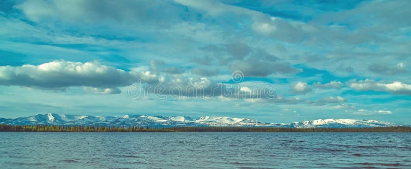 Imandra Lake and Hibiny Mountains Stock Image - Image of blue, outdoor ...