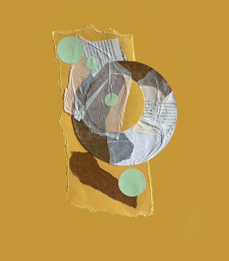 Geometric Paper Collage Using Different Paper Textures, Circles and ...