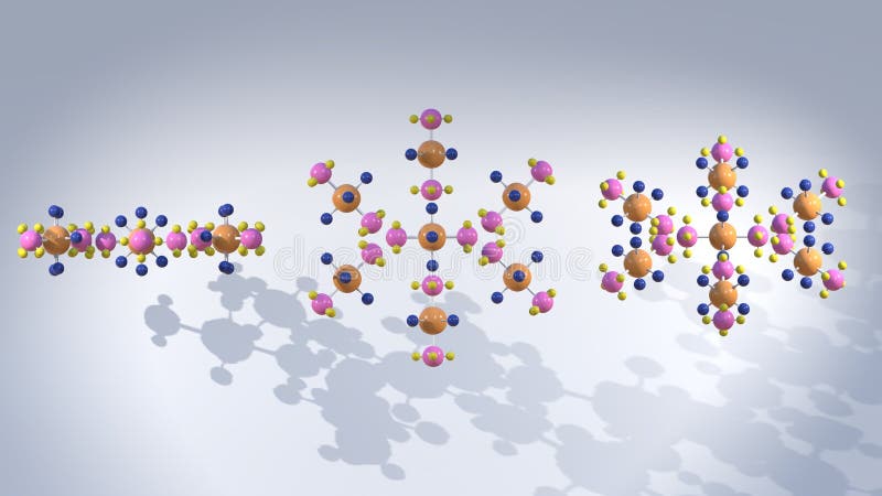 A Colorful Molecule with Pink, Yellow, and Blue Spheres. the Molecule ...