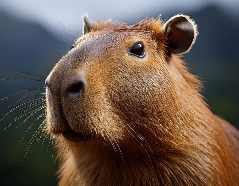 Cute Animal Capybara in Its Natural Habitat. Stock Illustration ...