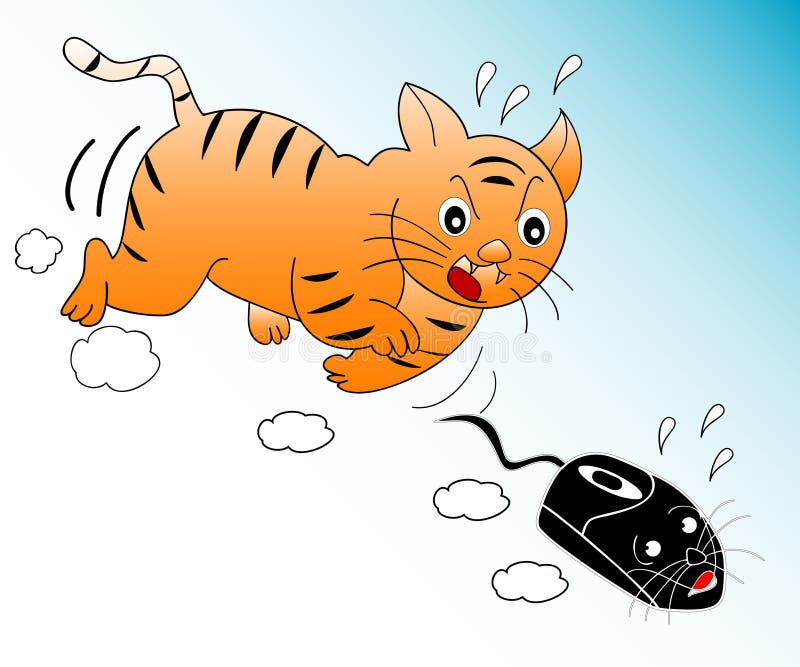 Cat Chasing Mouse Stock Illustrations – 78 Cat Chasing Mouse Stock ...