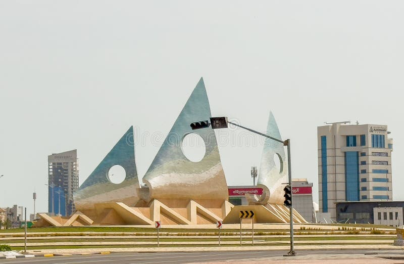 The Artistic Sculpture of the Sails Roundabout in Dammam, Saudi Arabia ...