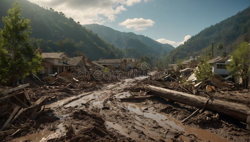 Heavy Rainfall Triggers a Massive Mudslide, Causing Damage To the ...