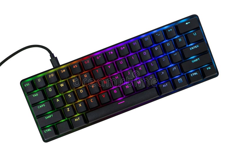 RGB Mechanical Gaming Keyboard on White Background. Stock Image - Image ...