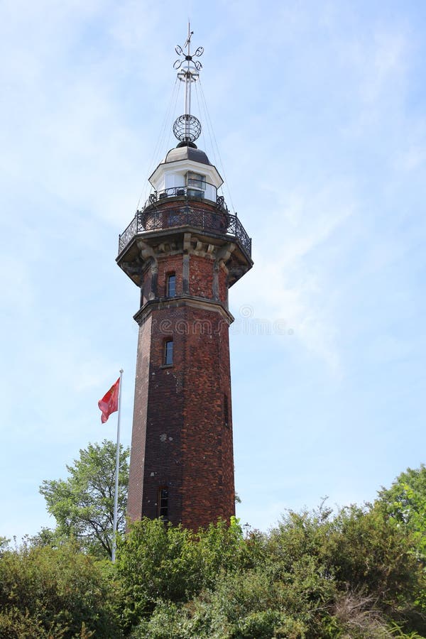 Old Brick Lighthouse in Gdansk Stock Photo - Image of poland, time ...
