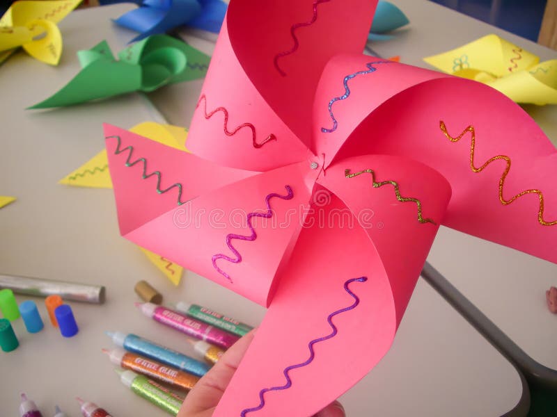 Wheel-colored Wind Vane Made of Paper. Stock Image - Image of paper ...