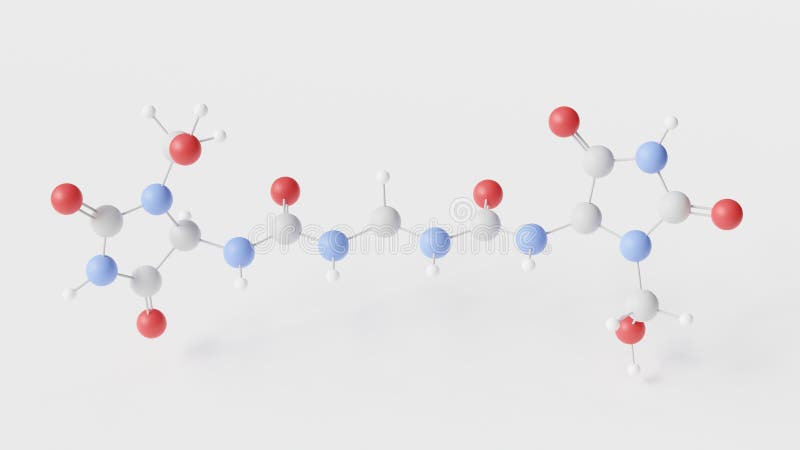 Imidazolidinyl Urea Molecule 3d, Molecular Structure, Ball and Stick ...