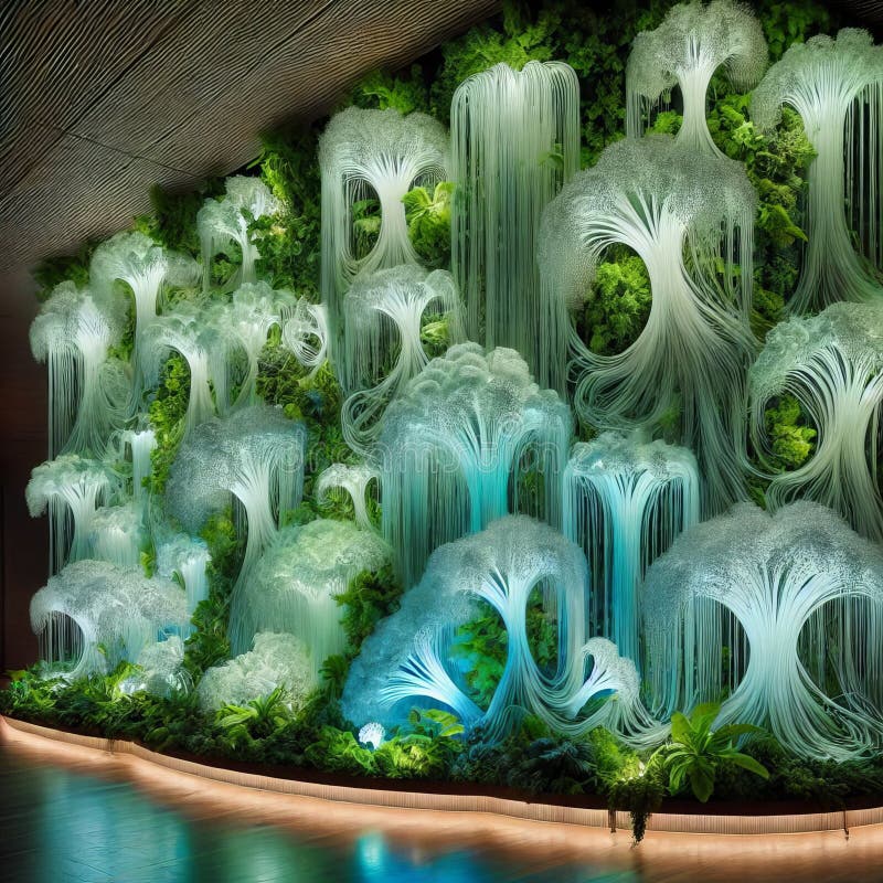 Imitates the Lush Dynamic Forms of Bioluminescent Algae with Cas Stock ...