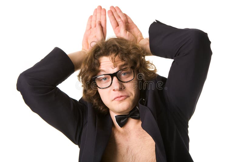 Imitating stock image. Image of human, funny, eyeglasses - 12586071