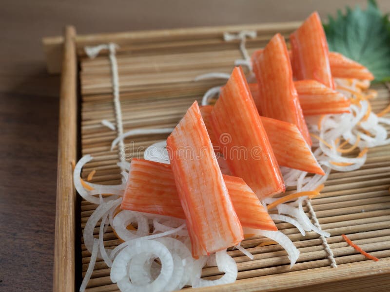 Imitation Crab Meat or Crab Sticks `Kani` Stock Photo - Image of ...