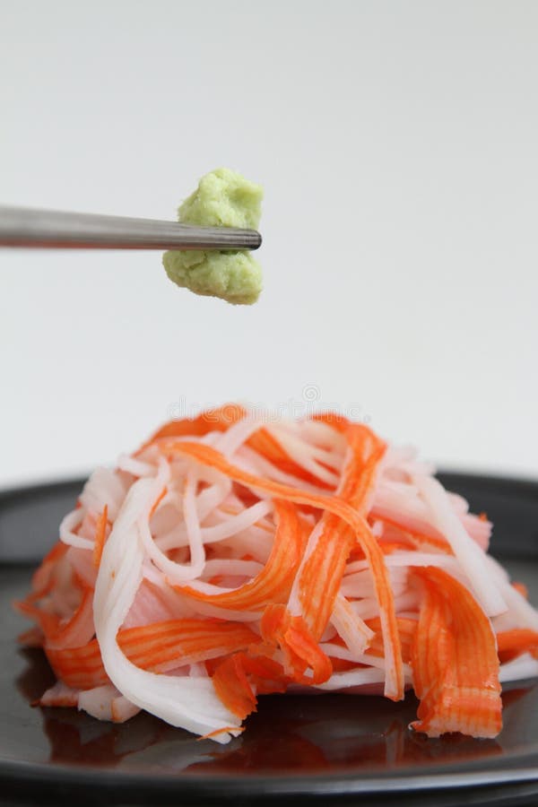 Imitation crab with wasabi stock photo. Image of green - 96956408