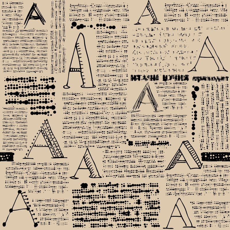 Imitation of Newspaper with Letters a. Stock Vector - Illustration of ...